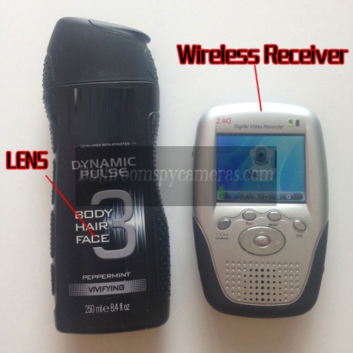 Wireless Shower Mini Camera Black Men's Shower Gel Mini Secret Hidden ...