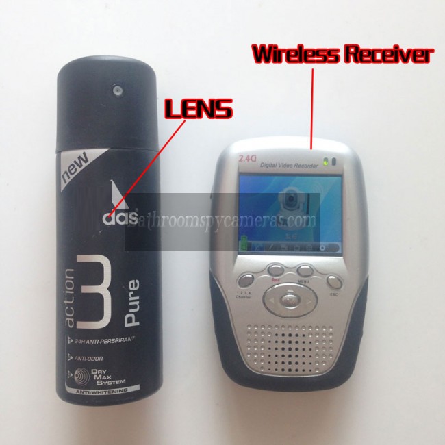 Wireless shower Pinhole Spy Camera Men's Body Spray Bottle 2.4GHz with ...